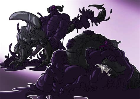 Rule 34 Alien Alien Franchise Anthro Big Muscles Big Penis Bodily Fluids Corinoch Cum Demon