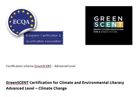 Greenscent Certification For Climate And Environmental Literacy