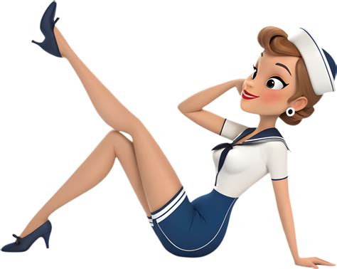 Pin Up Girl Representing Vintage Inspired Chic 55531148 Png