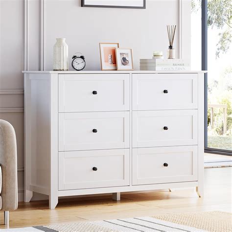 Winston Porter Grey 6 Chest Of Drawer Dresser Modern Dresser With Deep