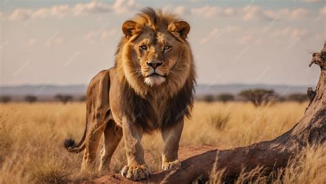 Premium Photo Lion In The Savanna African Wildlife Landscape