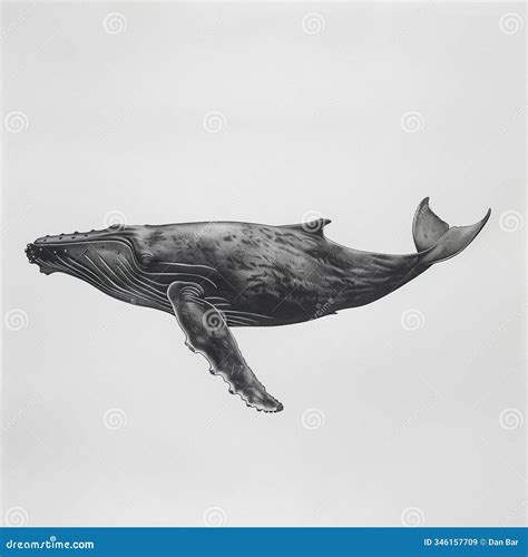 A Detailed Pencil Sketch Of A Whale Generative Ai Stock Illustration
