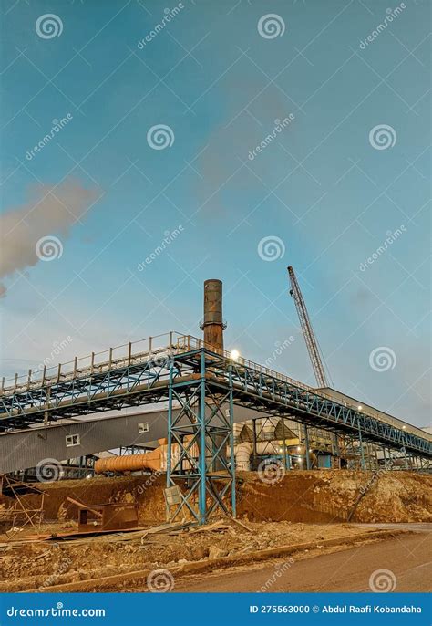 Construction Of A Nickel Processing Plant Blue Sky Background Stock