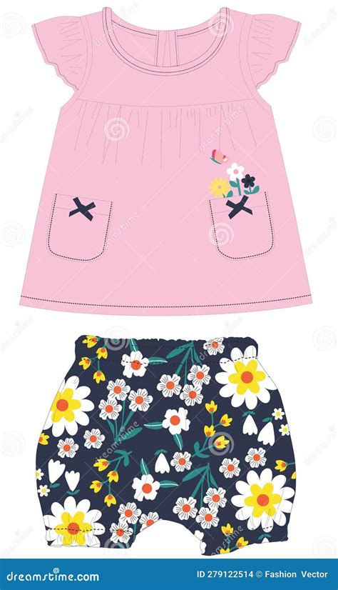 Girls Frocks Flower Print Stock Vector Illustration Of Ball 279122514