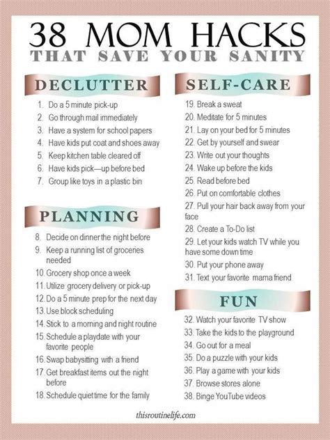 38 Mom Hacks That Save Your Sanity This Routine Life Artofit