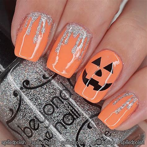 Top 15 Amazing Halloween Pumpkin Nail Art Ideas 11 Fabulous Nail Art