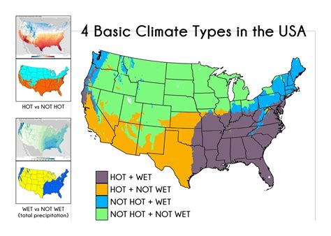 Simplified Map Of The 4 Basic Climates In The Usa Hot And Wet Brilliant Maps