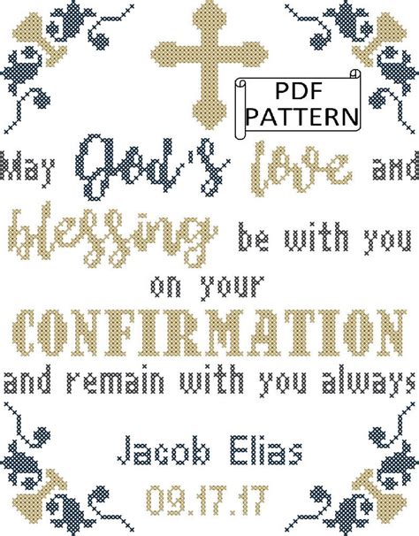 Confirmation Cross Stitch Pattern Religious T Pdf Pattern Etsy