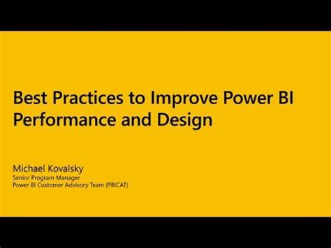Power BI Dev Camp Best Practices To Improve Power BI Performance And Design Programme Manager