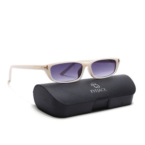 Eyejack White Rectangle Sunglasses For Women 3972cl1023 Eyejack Eyewear