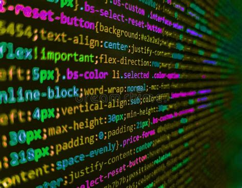 Developer Working On Software Codes In Office Closeup Of Web Code On