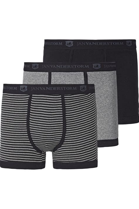 Jan Vanderstorm Boxershorts Drie Pack Grijs