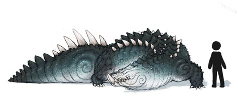 Ruby Dragon Drawing Artwork Ice Worm Leviathan Monster Crocodile