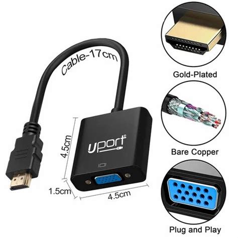 Pvc Uport Hdmi To Vga Converter Adapter Cable At ₹ 460 In Surat Id 2854370561588