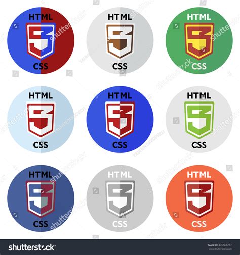 Collection Web Development Flat Icons Nine Stock Vector Royalty Free