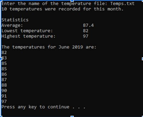 Solved C Programming Assignment 3 Sort Temperatures