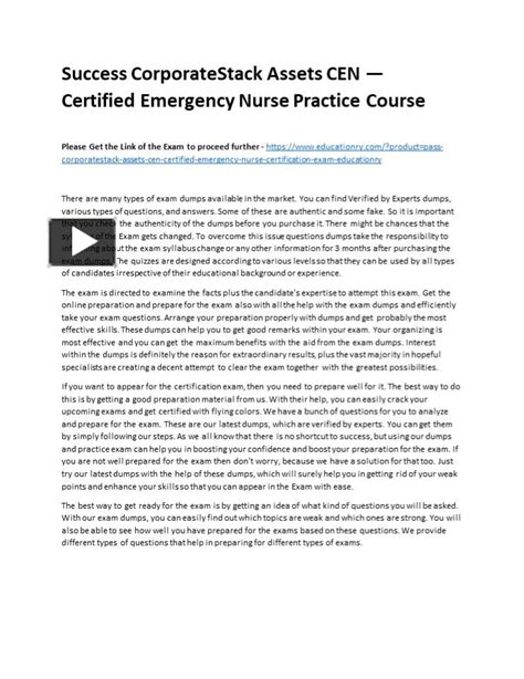 Ppt Success Corporatestack Assets Cen — Certified Emergency Nurse