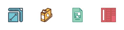 용지 크기 프린터 잉크 카트리지 파일 문서 및 브로셔 아이콘을 설정합니다 벡터 0명에 대한 스톡 벡터 아트 및 기타 이미지 0명 Cmyk 건강 검진 Istock
