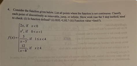 Solved 4 Consider The Function Given Below List All Points