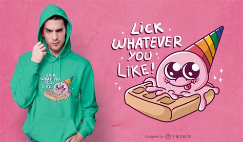 Eiscreme Auf Waffel Dessert T Shirt Design Vektor Download