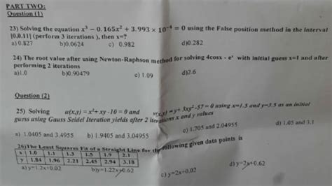 Solved PART TWO Question Solving The Equation Chegg