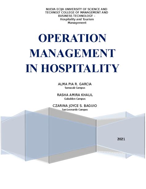 Operations Management Module Nueva Ecija University Of Science And