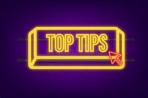 Push Button With Text Top Tips Vector Illustration Stock Vector Illustration Of Message