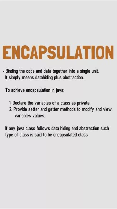 java s encapsulation java javainterview javashorts trending javaprogramming encapsulation