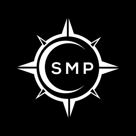 Smp Abstract Technology Circle Setting Logo Design On Black Background Smp Creative Initials
