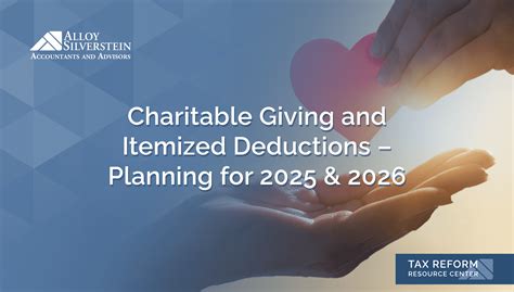 Charitable Giving And Itemized Deductions Planning For 2025 And 2026