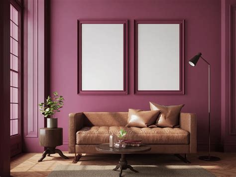Living Room Purple Wall Paint