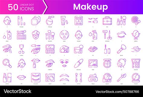 Set of makeup icons gradient style icon bundle Vector Image