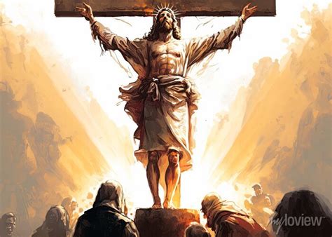 Jesus Christ Crucified On The Cross At Calvary Hill Ai Generative