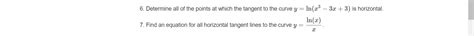 Solved Determine All Of The Points At Which The Tangent Chegg