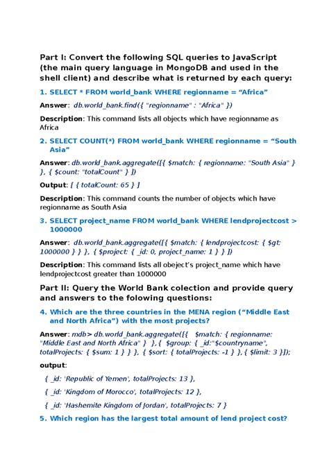 Big Data Assignment 1 Sql To Javascript Queries And Analysis Studocu