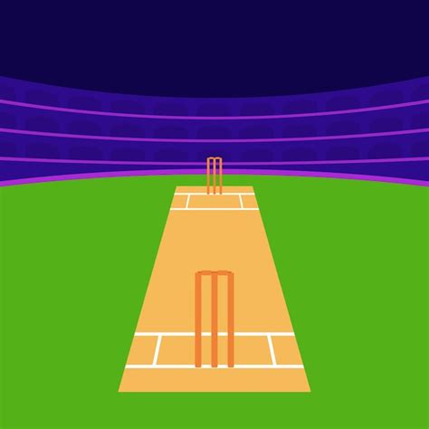 Premium Vector Cricket Stadium Illustration Vector Cricket Pitch