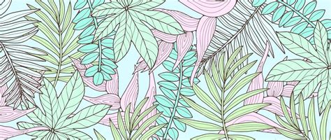 Premium Vector Delicate Tropical Background With Palm Leaves Ferns
