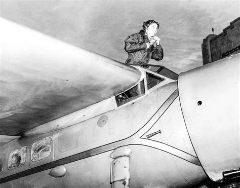 Amelia Earhart In Her Plane Flying