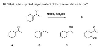 Solved What is the expected major product of the reaction | Chegg.com