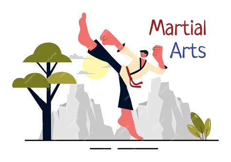 Premium Vector Martial Arts Vector Illustration With An Athlete Doing