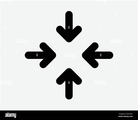 Four Arrows Pointing In Icon Direction Center Place Position Meeting