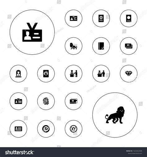 Editable Vector Identity Icons Pass Control Stock Vector Royalty Free