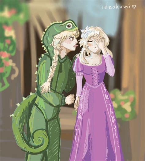 Lumine X Aether Genshin Tangled Fanart Fan Art Art Tangled