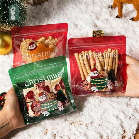 Gmarty 50pcs Merry Christmas T Ziplock Bag Candy Packaging Cookies