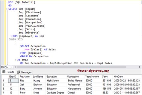 Select Rows With Maximum Value On A Column In Sql Server