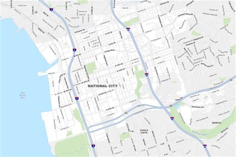 Map Of National City California Us Maps