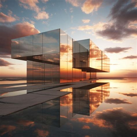 Premium Ai Image A Building With Glass Walls And Reflection Of Clouds