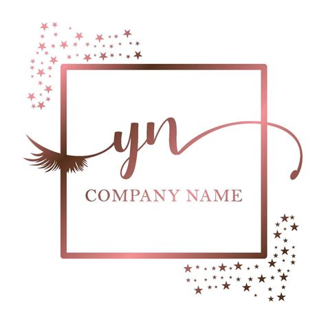 Initial Logo Yn Handwriting Women Eyelash Makeup Cosmetic Wedding