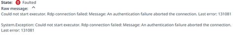 getting error message info could not start executor creating user