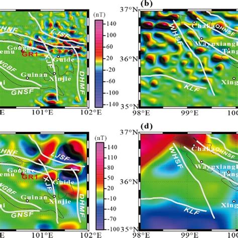 A The Aeromagnetic Anomaly Of The Gonghe Guide Basin B The Reduction